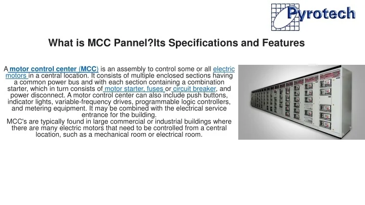 PPT - What is MCC Pannel PowerPoint Presentation, free download - ID ...