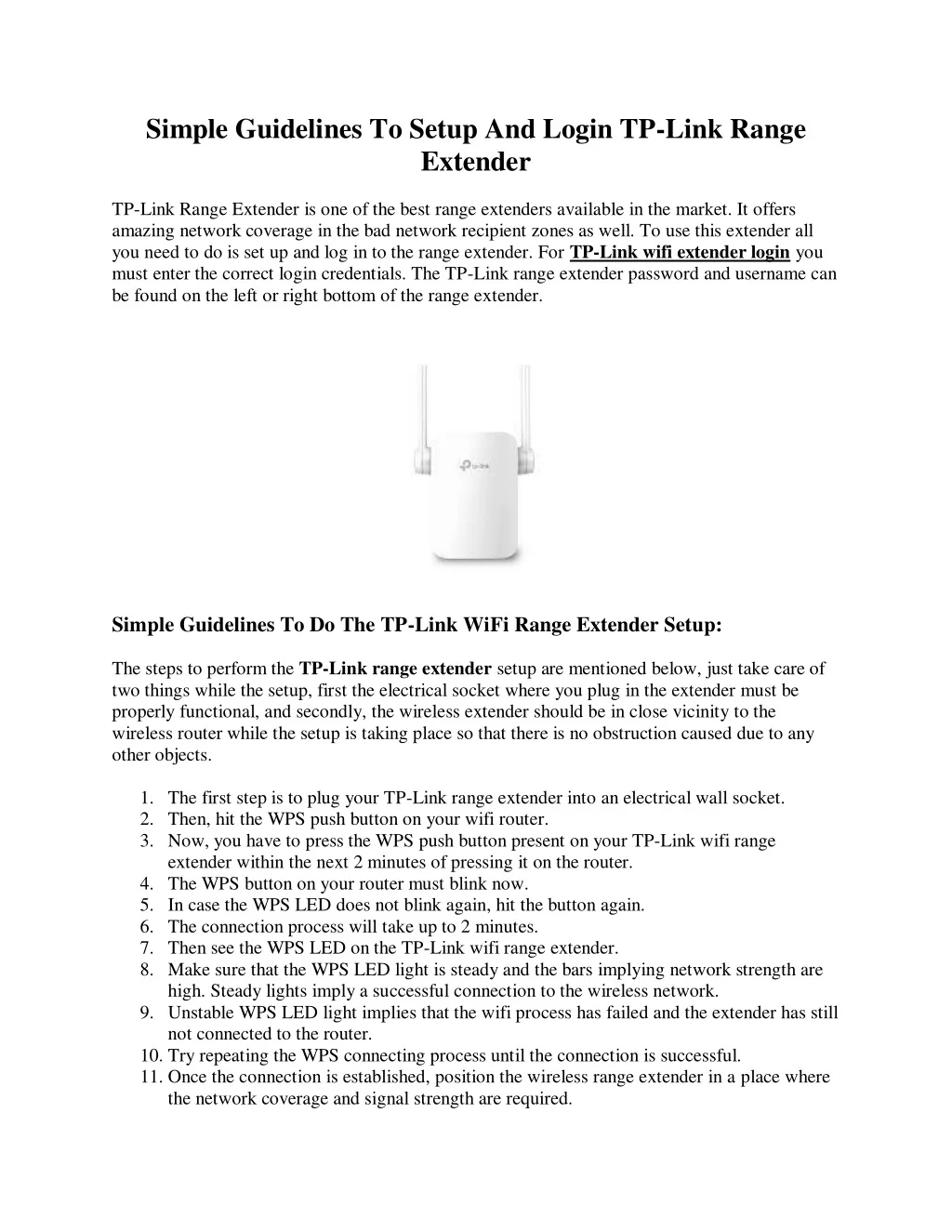 PPT - Simple Guidelines To Setup And Login TP-Link Range Extender ...
