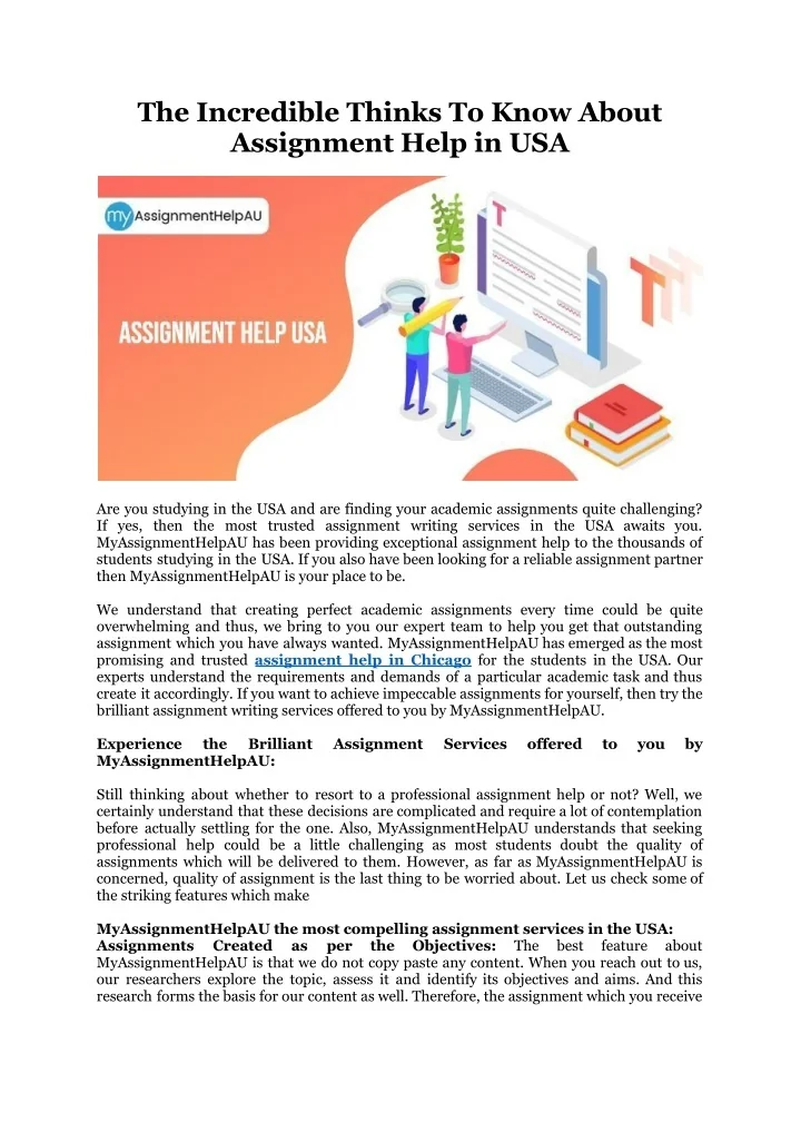 PPT - The Incredible Thinks To Know About Assignment Help in USA ...