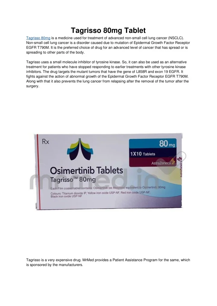 PPT - Tagrisso 80mg Tablet (1) PowerPoint Presentation, free download ...
