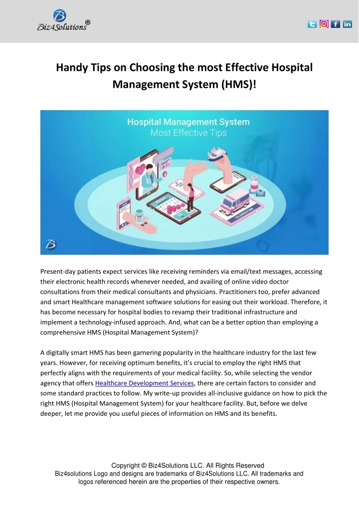 PPT - Handy Tips on Choosing the most Effective Hospital Management ...