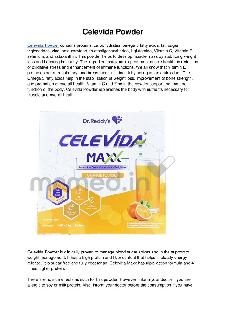 PPT - Celevida Powder PowerPoint Presentation, free download - ID:10771073