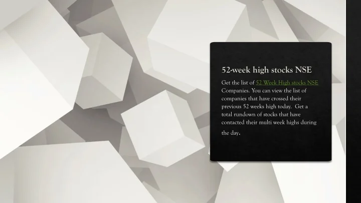 PPT - 52-high-week-stocks-nse PowerPoint Presentation, free download ...
