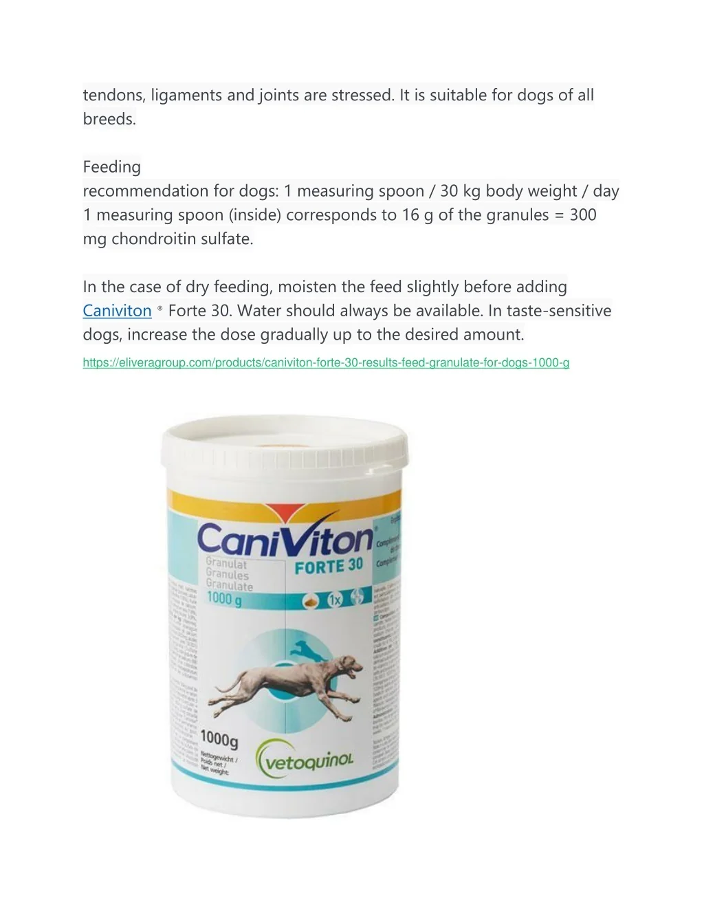 PPT - CANIVITON Forte 30 results feed granulate for dogs 1000 g ...