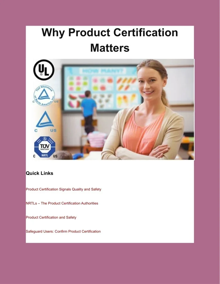 PPT - Why Product Certification Matters PowerPoint Presentation, free ...