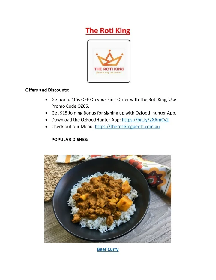 PPT - 10% off - Roti King Menu Mauritian Cuisine Restaurant, WA ...