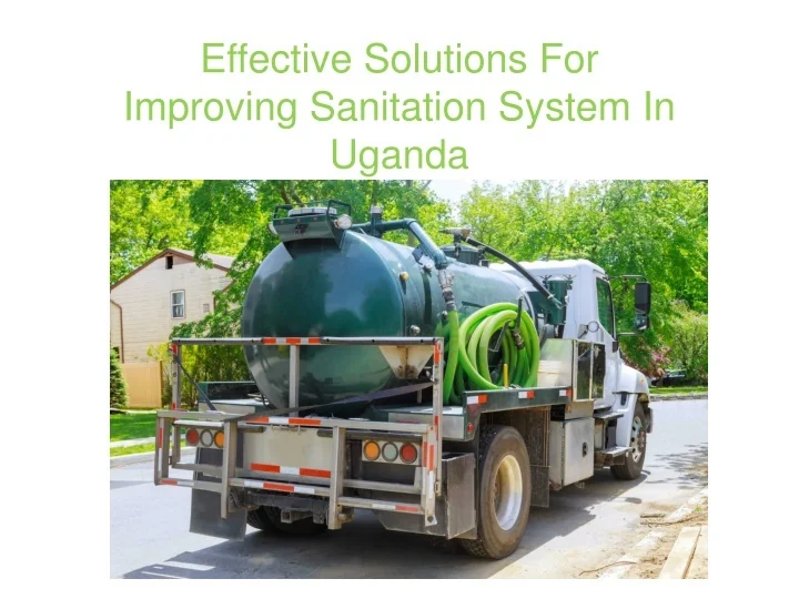 PPT - Effective Solutions For Improving Sanitation System In Uganda ...