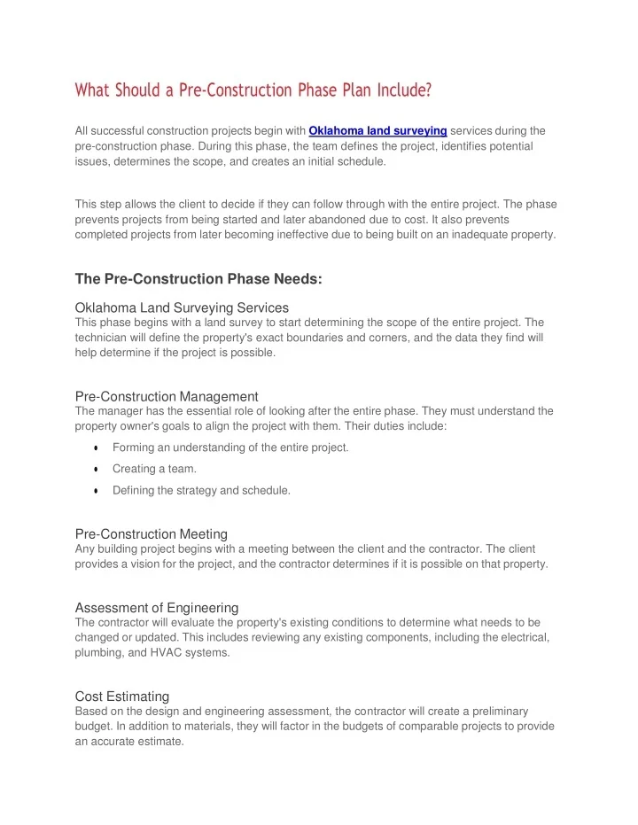 PPT - What Should a Pre-Construction Phase Plan Include PowerPoint ...