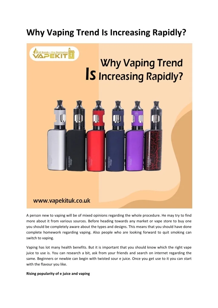 PPT - Why Vaping Trend Is Increasing Rapidly PowerPoint Presentation ...