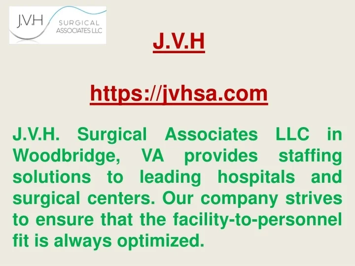 PPT - JVH-One Solution For All Kinds Of Health Care Staffing PowerPoint ...