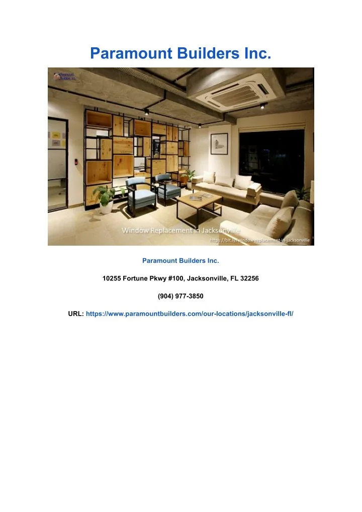PPT - Paramount Builders Inc PowerPoint Presentation, free download - ID:10782517