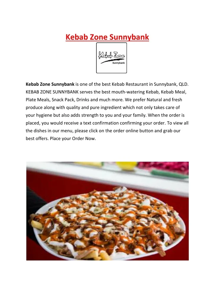 PPT - Kebab Zone Sunnybank Restaurant Menu Brisbane, QLD | 5% off ...