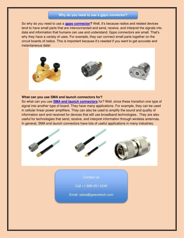 PPT - Why do you need to use a gppo connector? PowerPoint Presentation ...