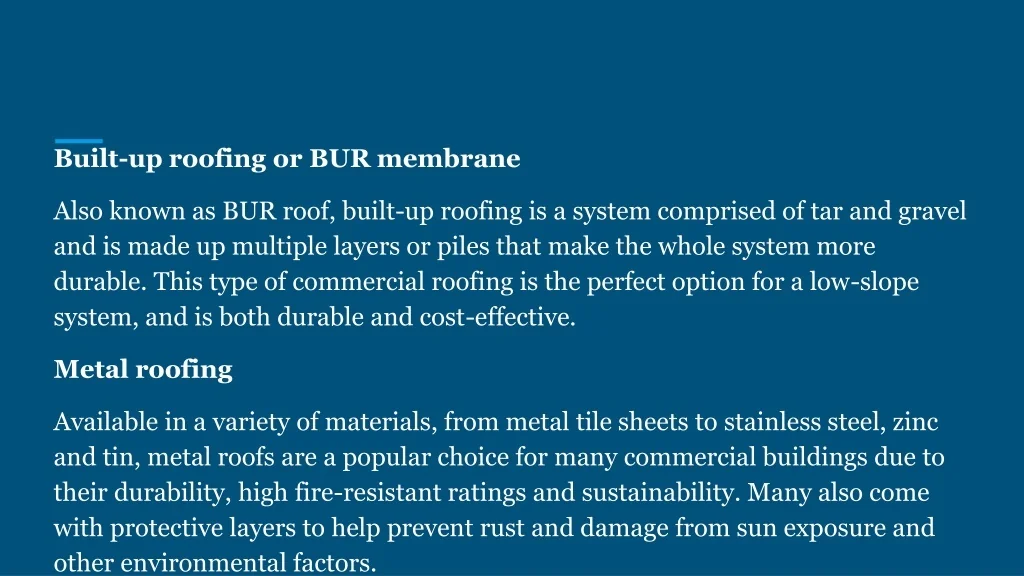 PPT - WHAT ARE THE DIFFERENT TYPES OF COMMERCIAL ROOFING? PowerPoint ...