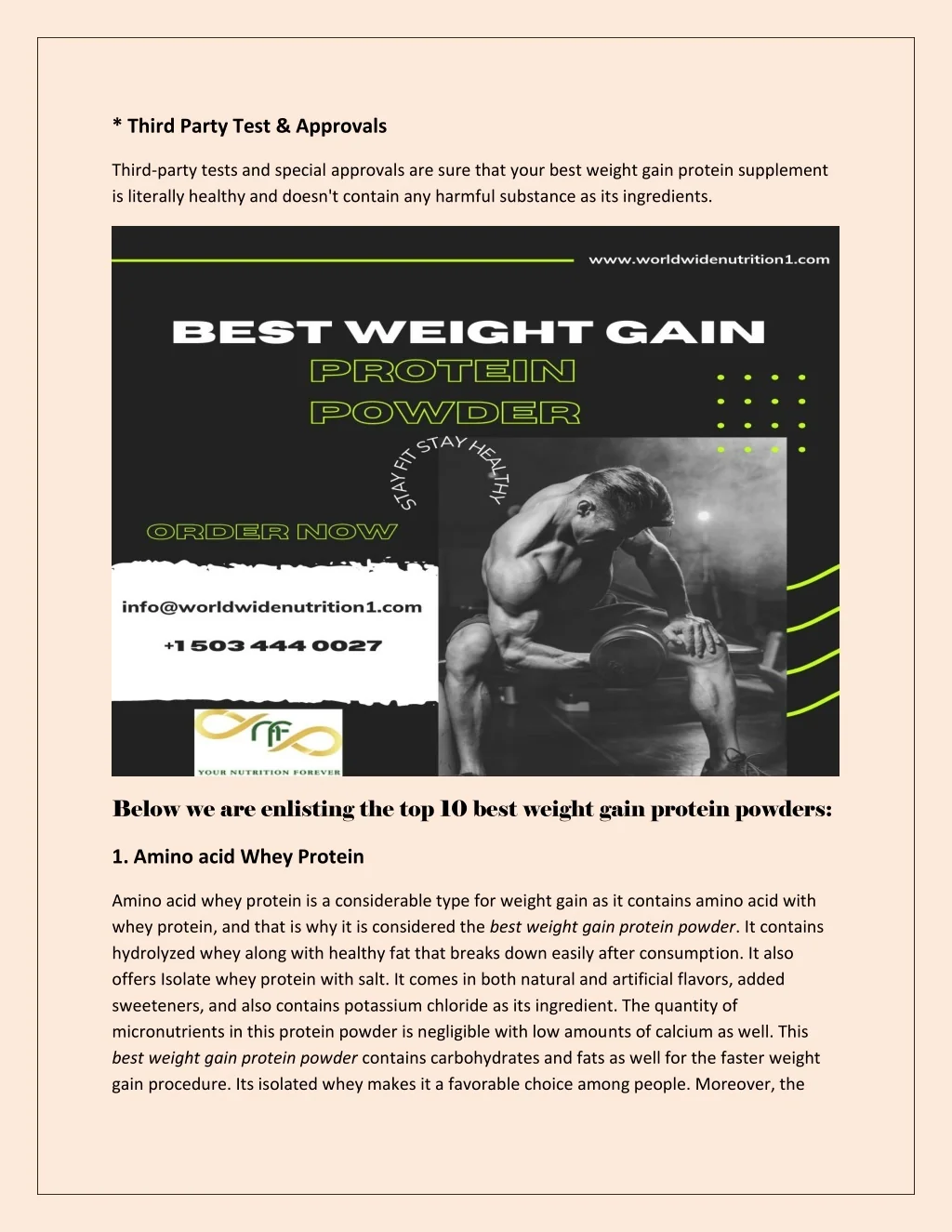PPT - Top 10 Best Weight Gain Protein Powder PowerPoint Presentation ...