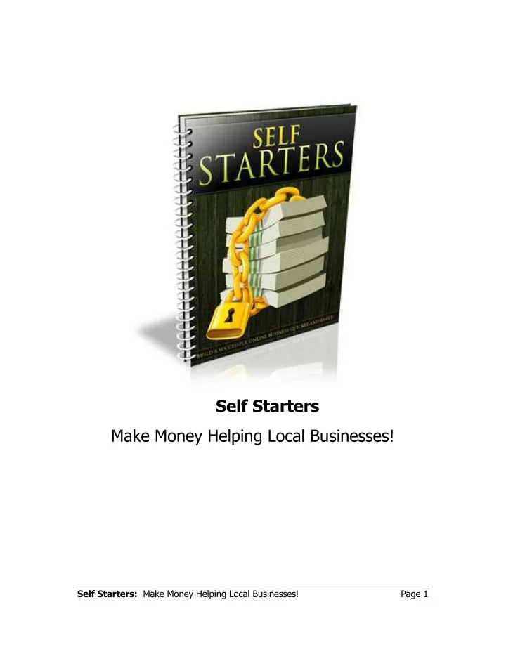 PPT - Self_Starters PowerPoint Presentation, free download - ID:10787670