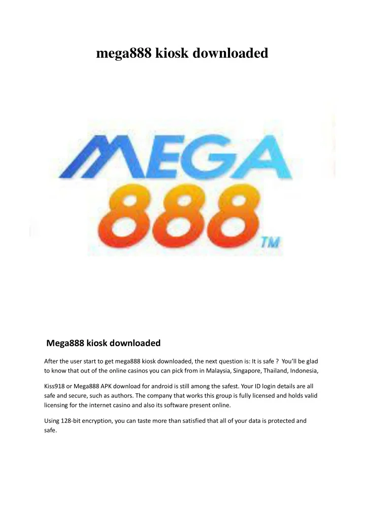 PPT - Mega 888 original PowerPoint Presentation, free download - ID ...