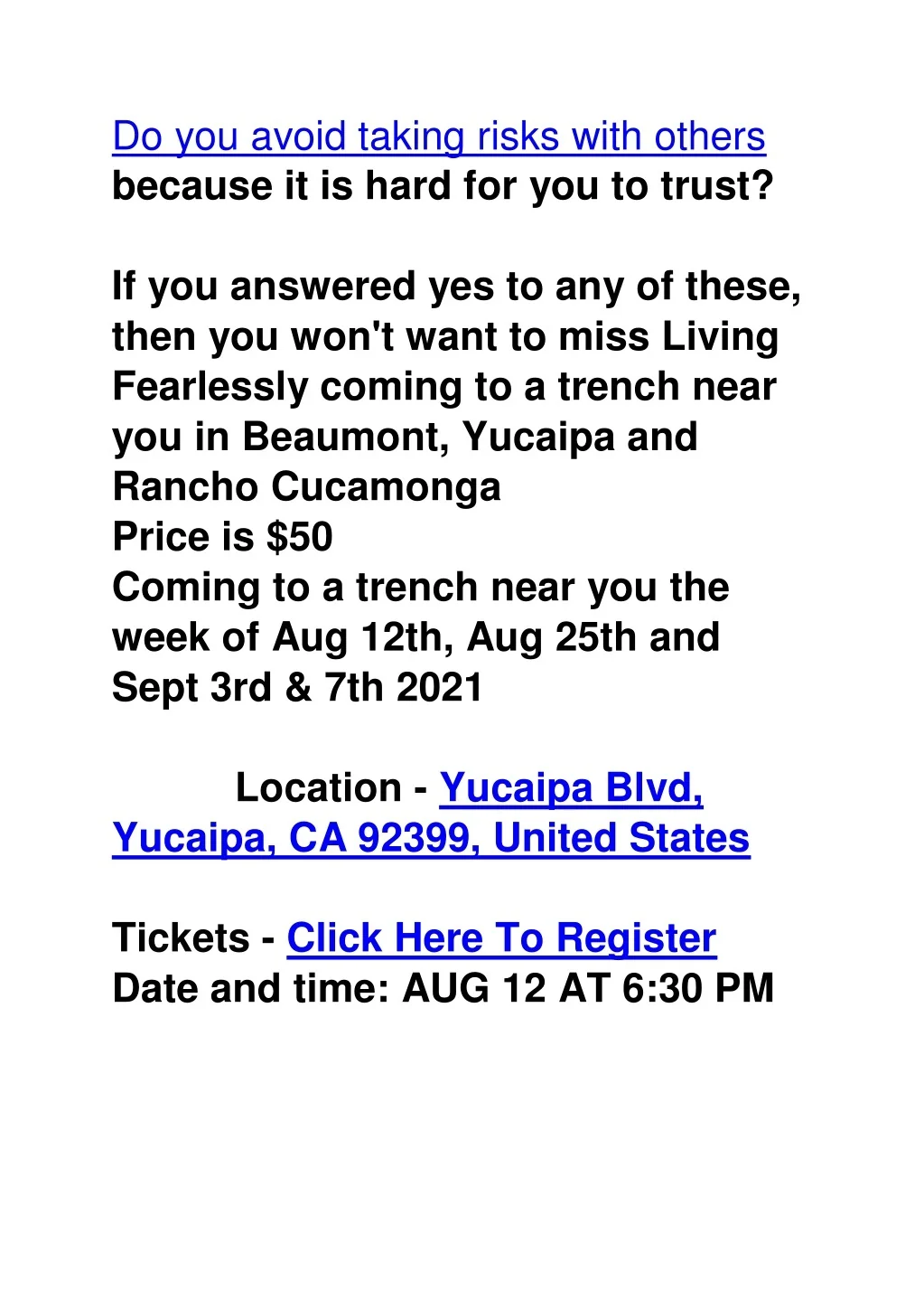 PPT - EVENTS - TRENCH CLASSES UNITED, A DIVISION OF CHICKLIT POWER ...