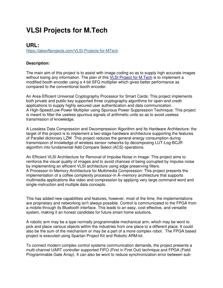 PPT - VLSI Projects for M.tech PowerPoint Presentation, free download ...