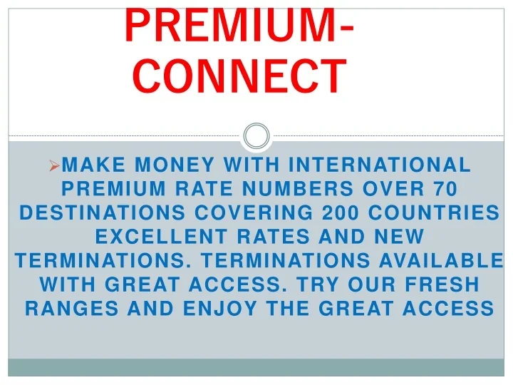 PPT - Live Traffic On International Premium Rate Numbers PowerPoint ...