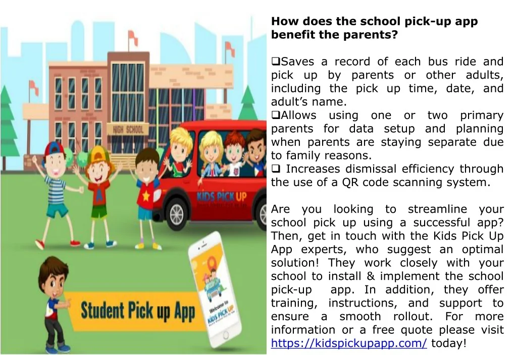 PPT - School Pick up App Benefits the school, Makes the Parents Happy ...