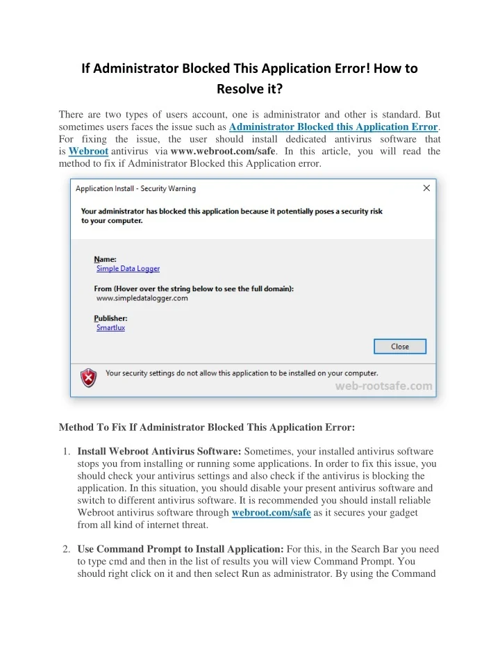 PPT - If Administrator Blocked This Application Error! How to Resolve ...