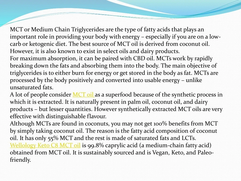 PPT - MCT Oil UK – The Healthiest Fat you Have Never Heard Of ...