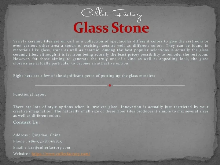 PPT - Flint Cullet PowerPoint Presentation, free download - ID:10796584