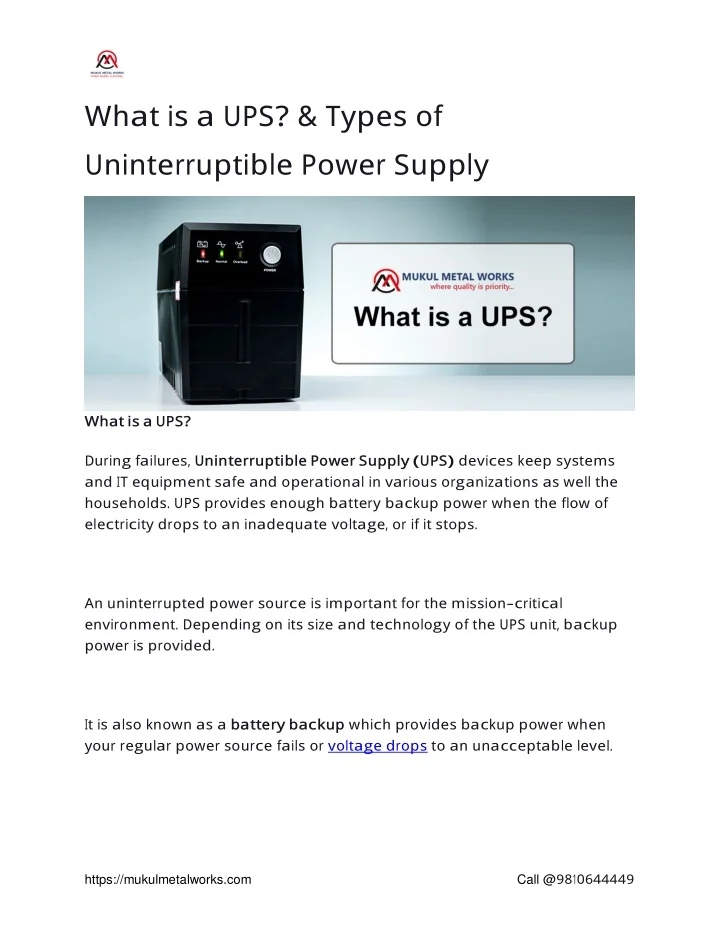 PPT - What is UPS and why it is used PowerPoint Presentation, free ...