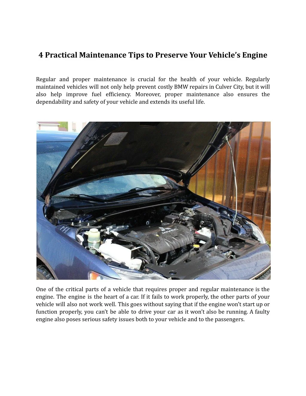 PPT - 4 Practical Maintenance Tips to Preserve Your Vehicle’s Engine ...