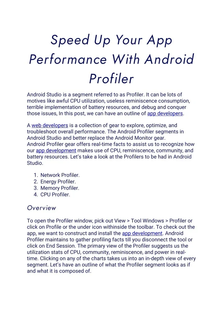 PPT - Speed Up Your App Performance With Android Profiler PowerPoint ...