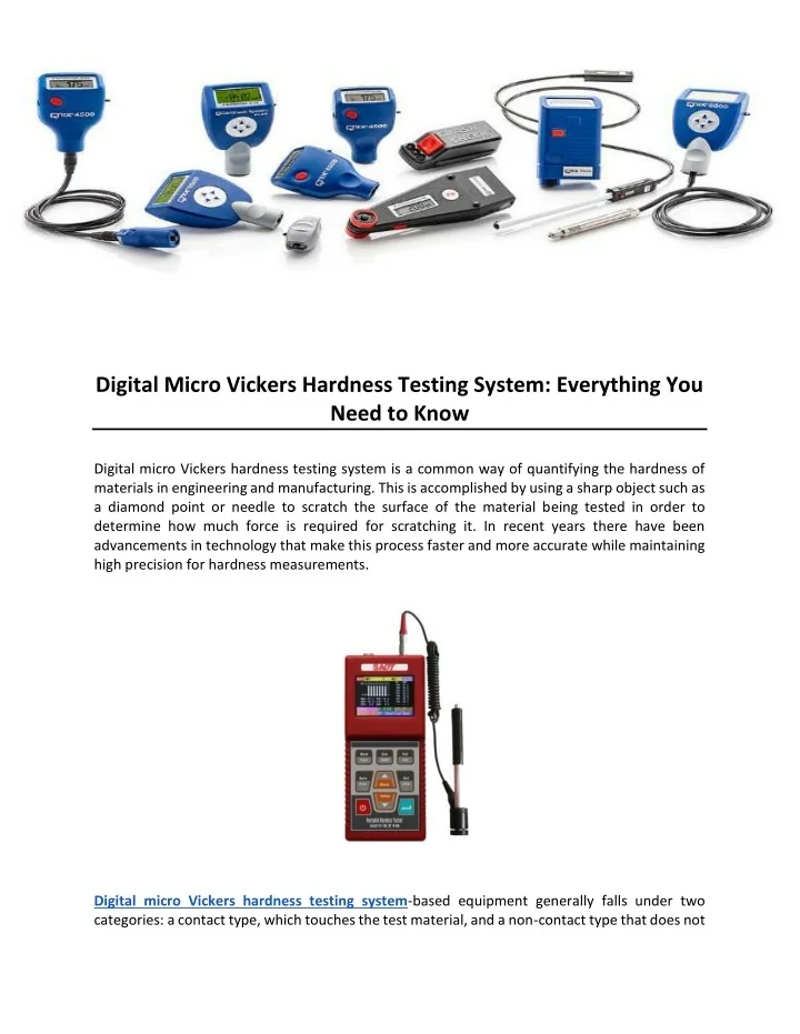 PPT - Digital Micro Vickers Hardness Testing System: Everything You ...
