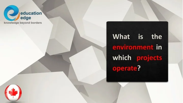 PPT - What is the environment in which projects operate PowerPoint ...