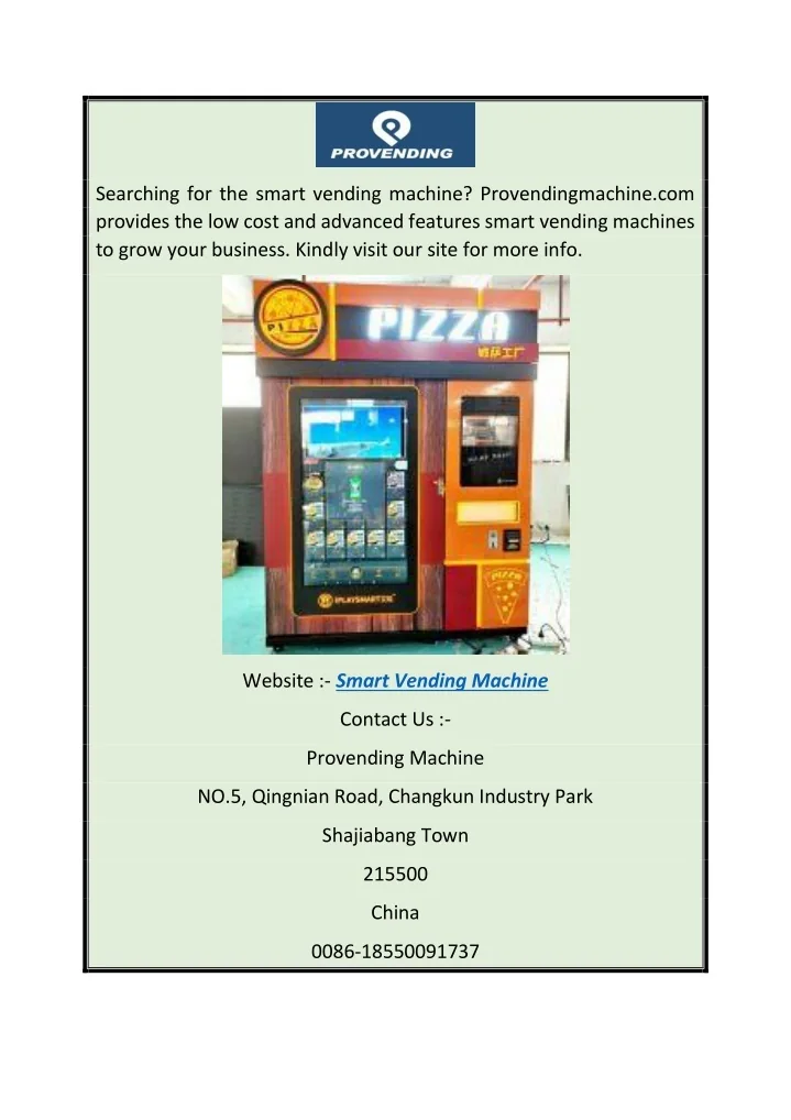 PPT - Smart Vending Machine Provendingmachine.com PowerPoint ...