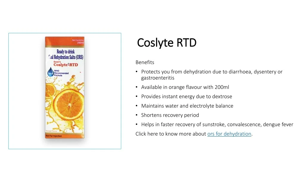 PPT - Instant Liquid drink for Rehydration - Coslyte RTD PowerPoint ...