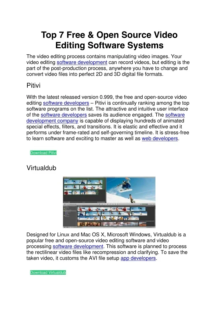 PPT - Top 7 Free & Open Source Video Editing Software Systems ...