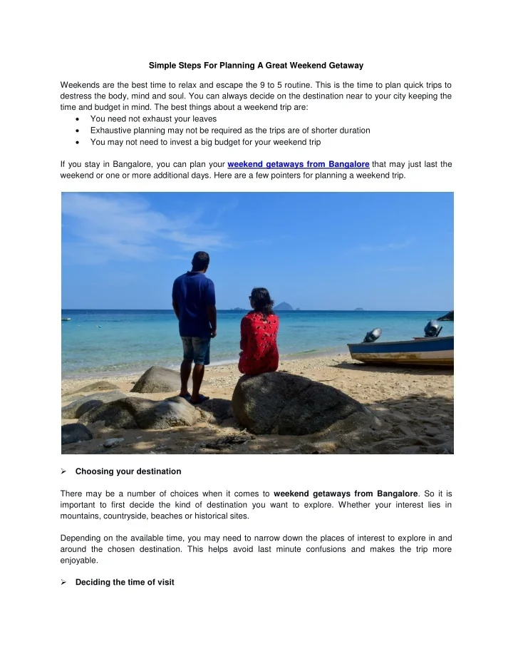 PPT - Simple Steps For Planning A Great Weekend Getaway PowerPoint ...