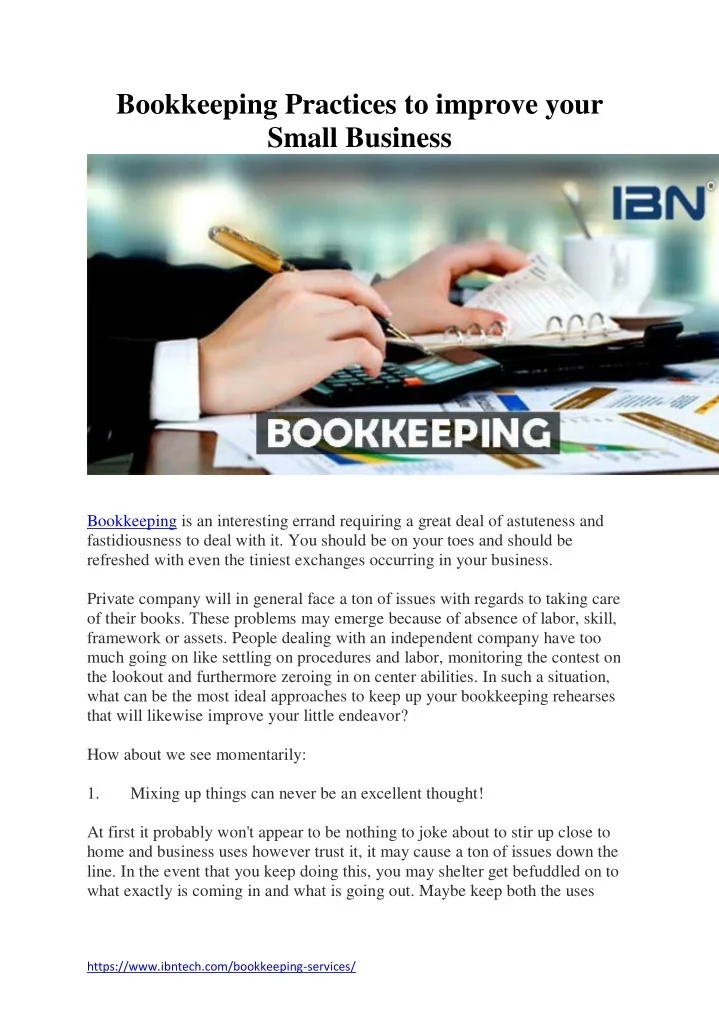 PPT - Bookkeeping Practices to improve your Small Business PowerPoint ...