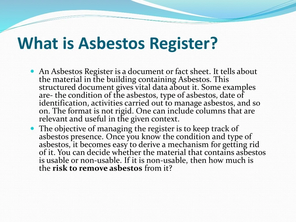 PPT - Why An Asbestos Register Is So Important PowerPoint Presentation ...
