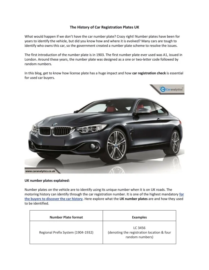 PPT - History and Importance of British Car Registration Number ...