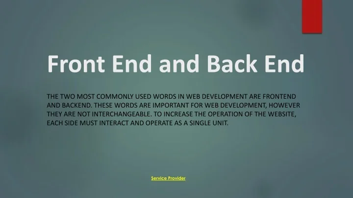 PPT - Front End and Back End PowerPoint Presentation, free download ...