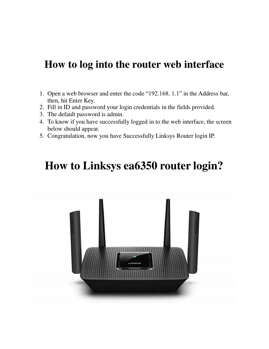 PPT - How to login to my linksys router PowerPoint Presentation, free ...