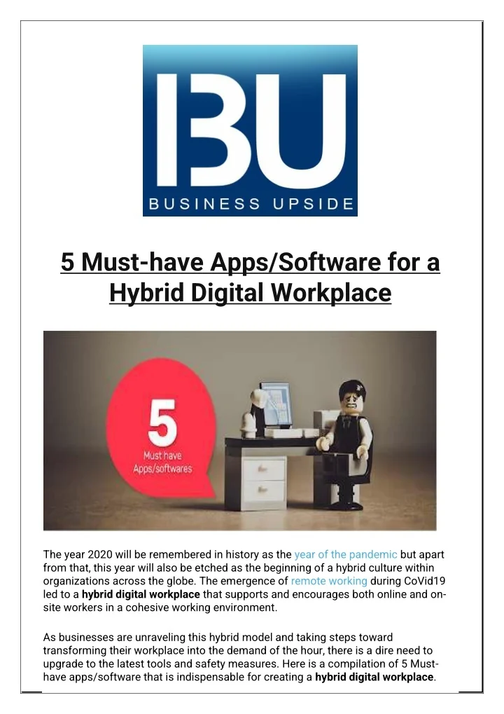 PPT - 5 Must-have Apps Software for a Hybrid Digital Workplace ...