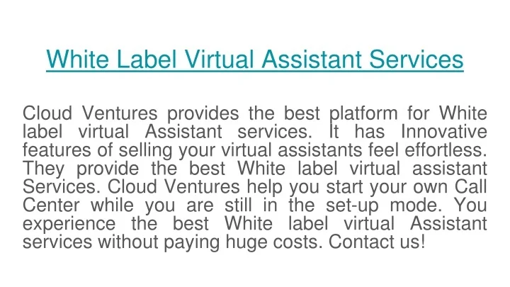 PPT - White Label Virtual Assistant Services PowerPoint Presentation ...