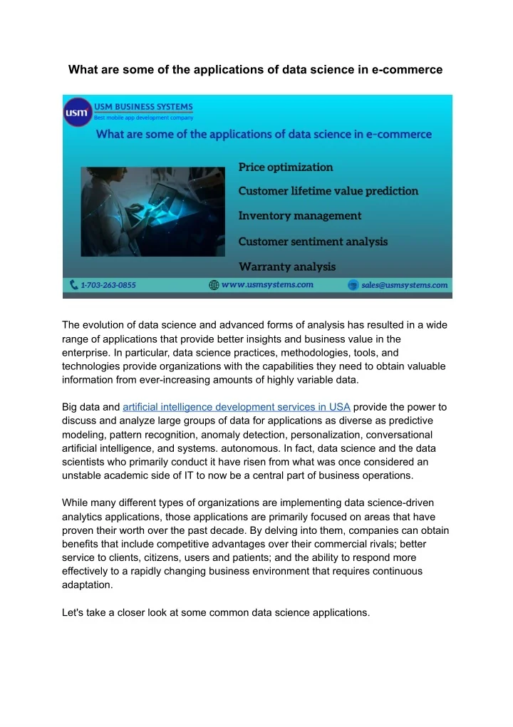 PPT - What are some of the applications of data science in e-commerce ...