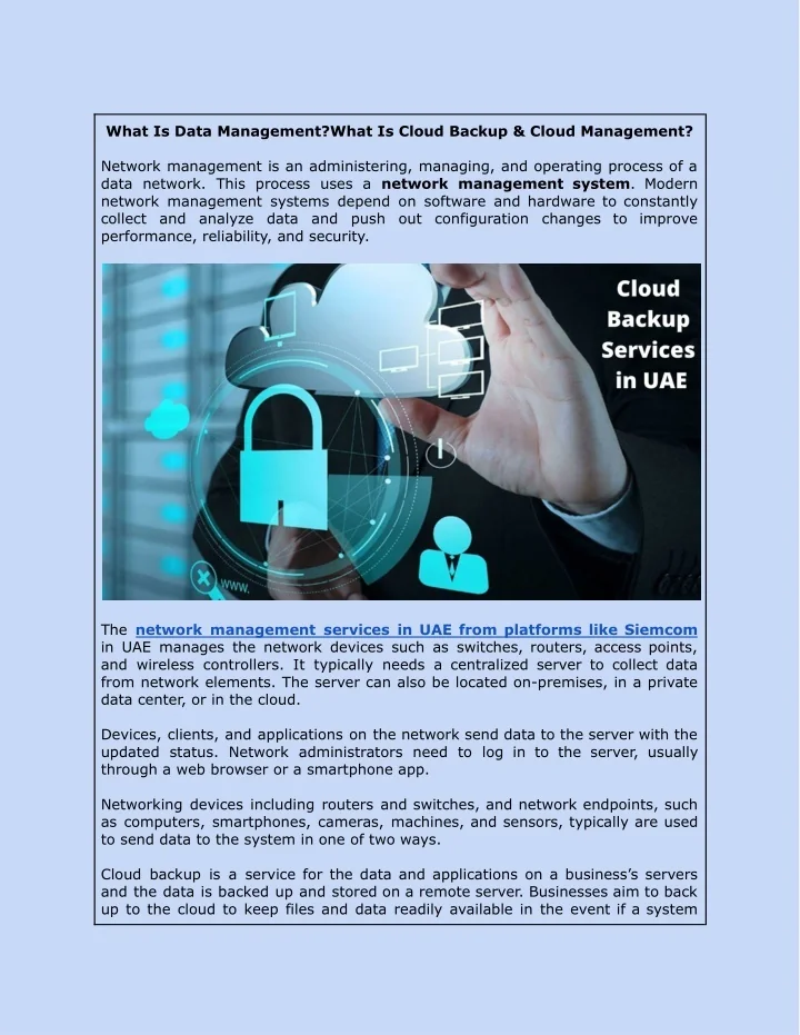 PPT - What Is Data Management ? What Is Cloud Backup & Cloud Management ...