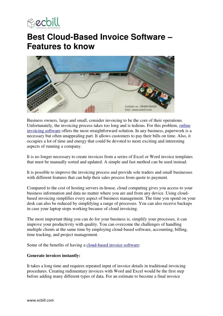 PPT - Best Cloud-Based Invoice Software – Features to know PowerPoint ...