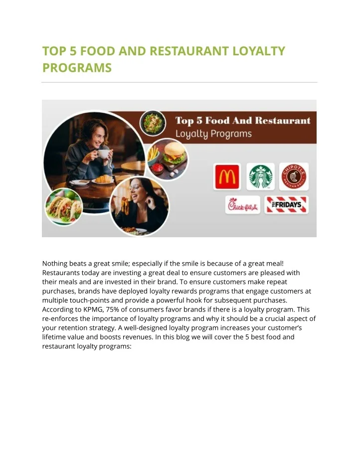PPT - Top 5 Food and Restaurant Loyalty Programs PowerPoint ...