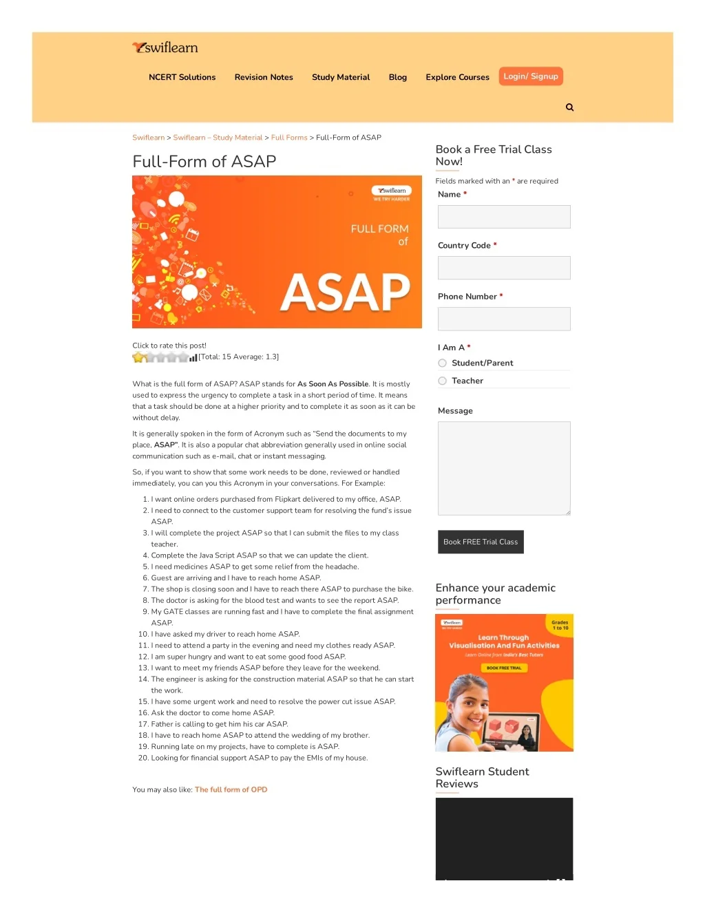 PPT - swiflearn-com-study-material-full-forms-full-form-of-asap ...