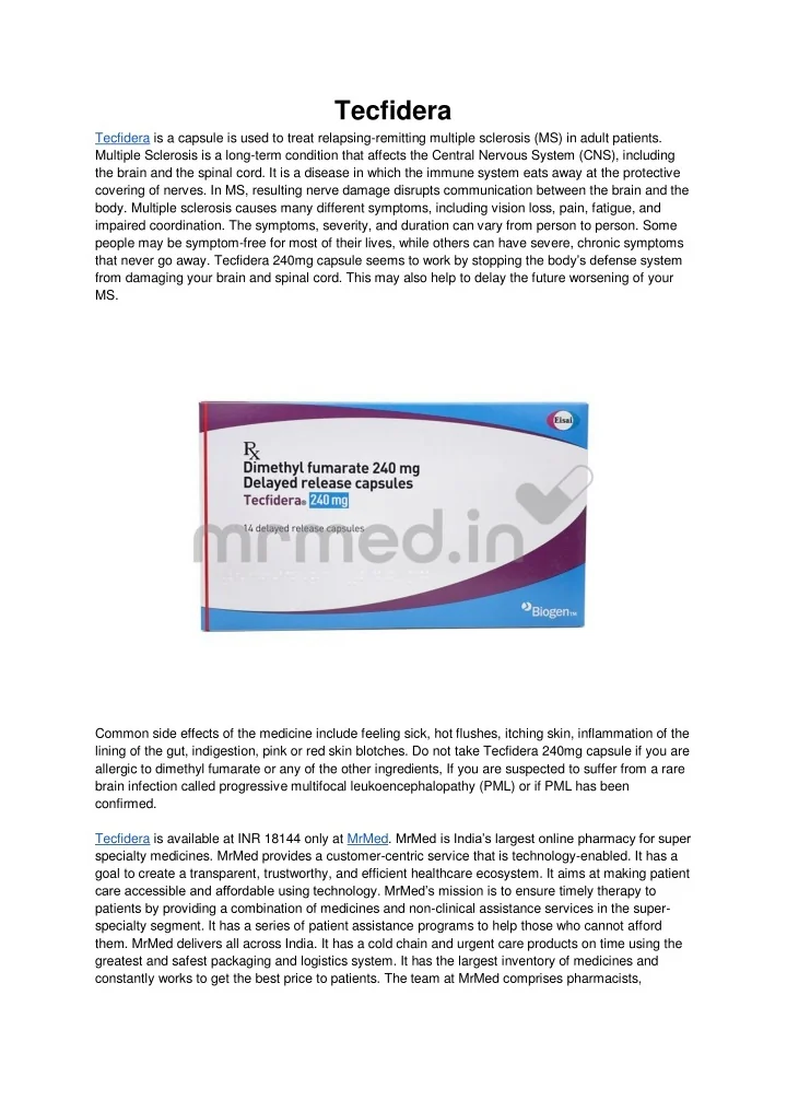 PPT - Tecfidera PowerPoint Presentation, free download - ID:10823445